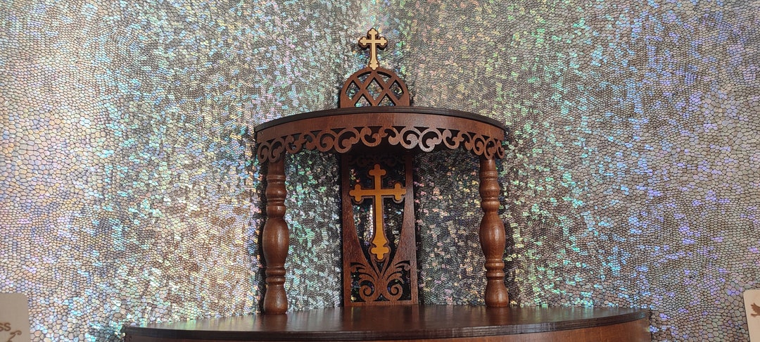 Corner Shelf Wooden Altar Display Christian Catholic Orthodox Home ...