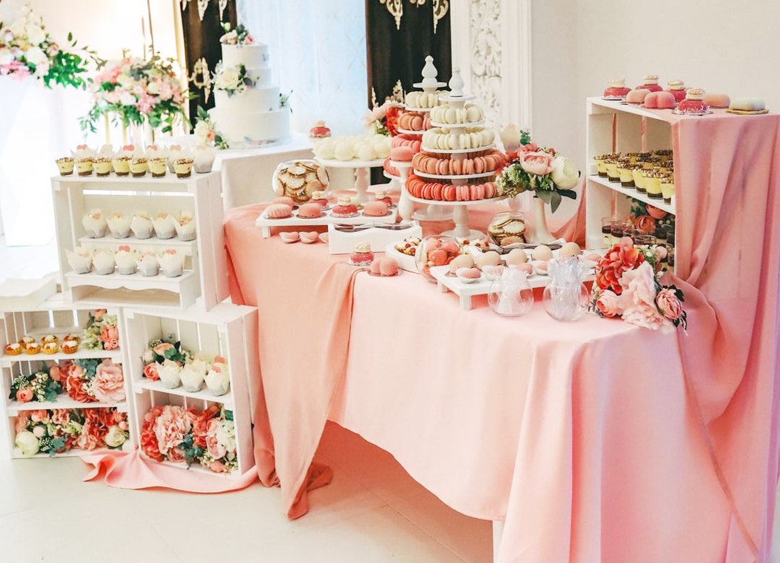 Wood Macaron Tower 5 10 Tier Wood Macaron Stand Wood White | Etsy