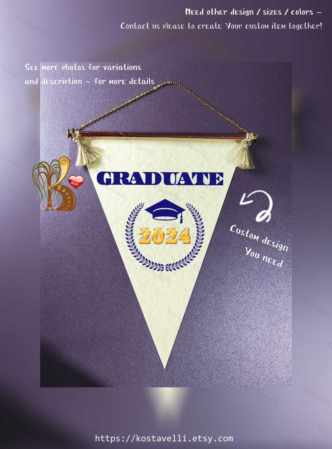 Paper Pennant Flag, Custom Felt Pennant Banner Triangle Personalized ...