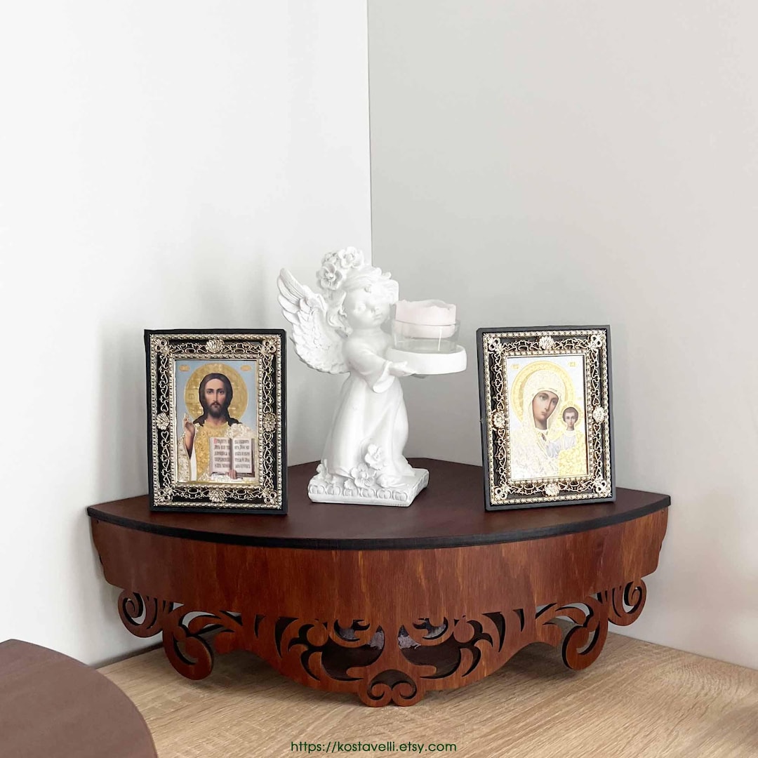 Wooden Corner Shelf: Floating Display for Home Decor - Etsy