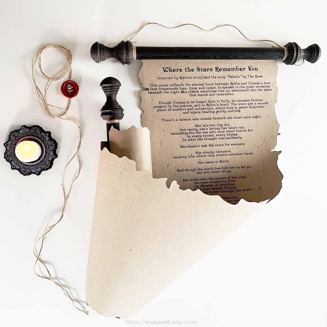 Personalized Poem Paper Scroll: Love Letter, Wedding Vows on Wooden ...