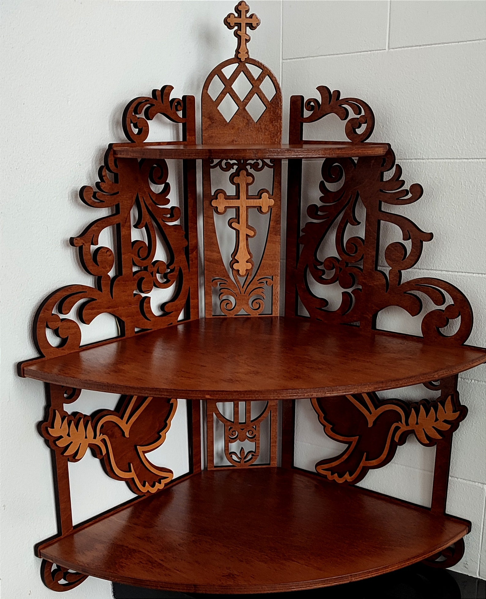 Wooden Corner Altar Shelf Display Christian Catholic Orthodox - Etsy