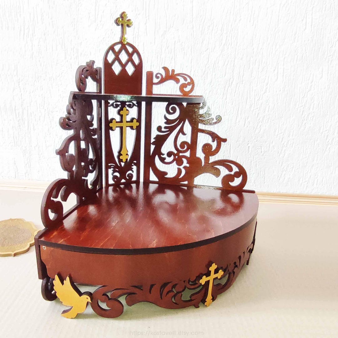 Wooden Corner Shelf: Catholic Orthodox Prayer Home Altar Christian Gift ...