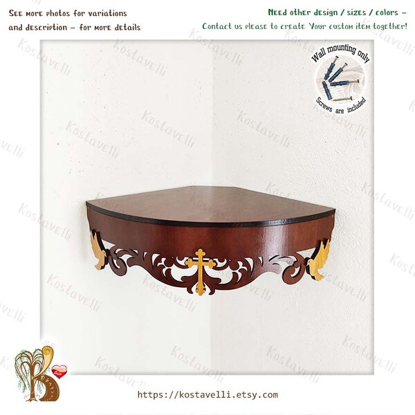 Wood Corner Altar Shelf Christian - Etsy