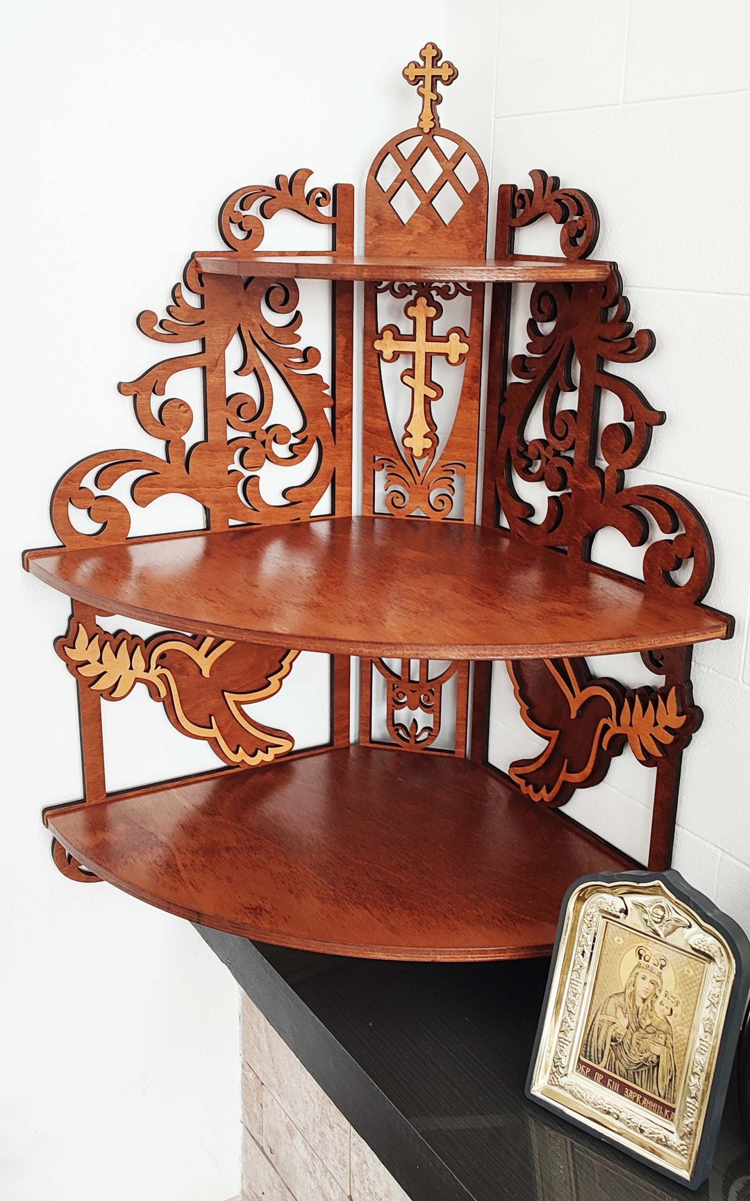 Wooden Corner Altar Shelf Display Christian Catholic Orthodox - Etsy