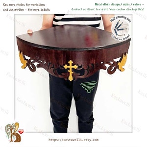 Wooden Corner Shelf Niche Wall Float Display Catholic Christian ...