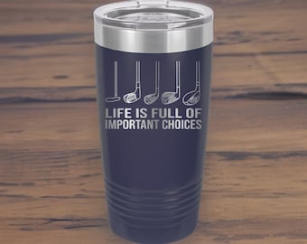 Life is Full of Important Choices Golf Sticker, Golf Stickers, Golfing Laptop Decal, Golf ...