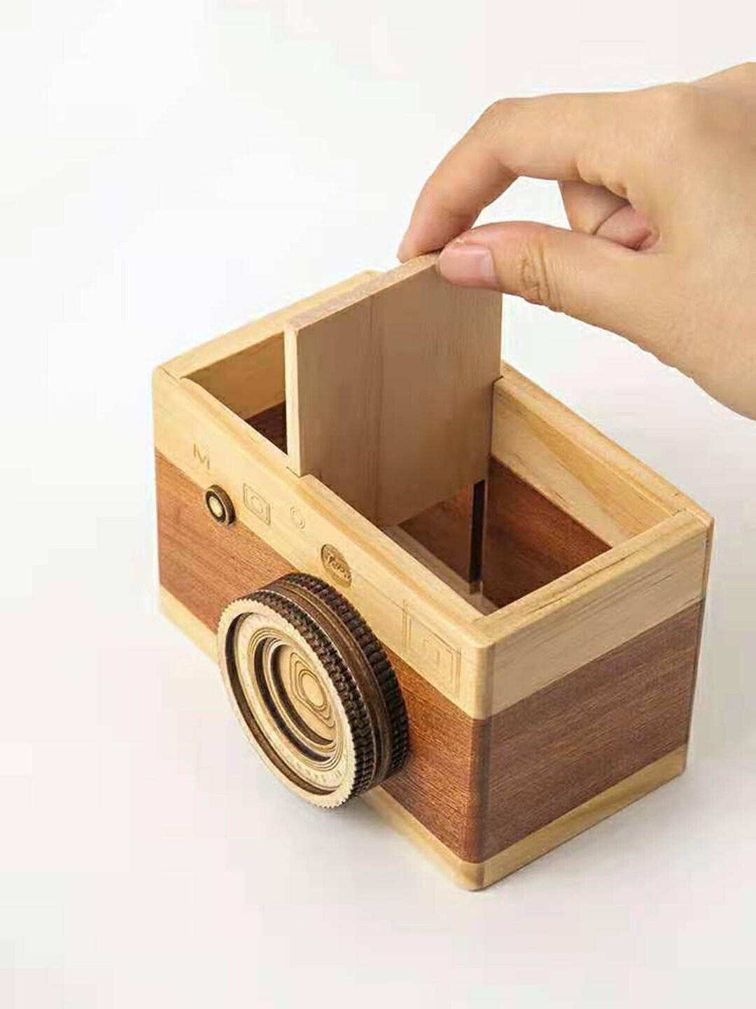 Wooden Camera Pen Holder, Retro Camera Pen Holder, Wooden Pen Holder ...
