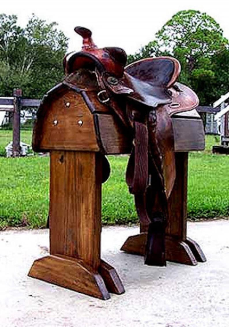 Deluxe Dark Walnut saddle stand saddle rack solid wood heavy | Etsy