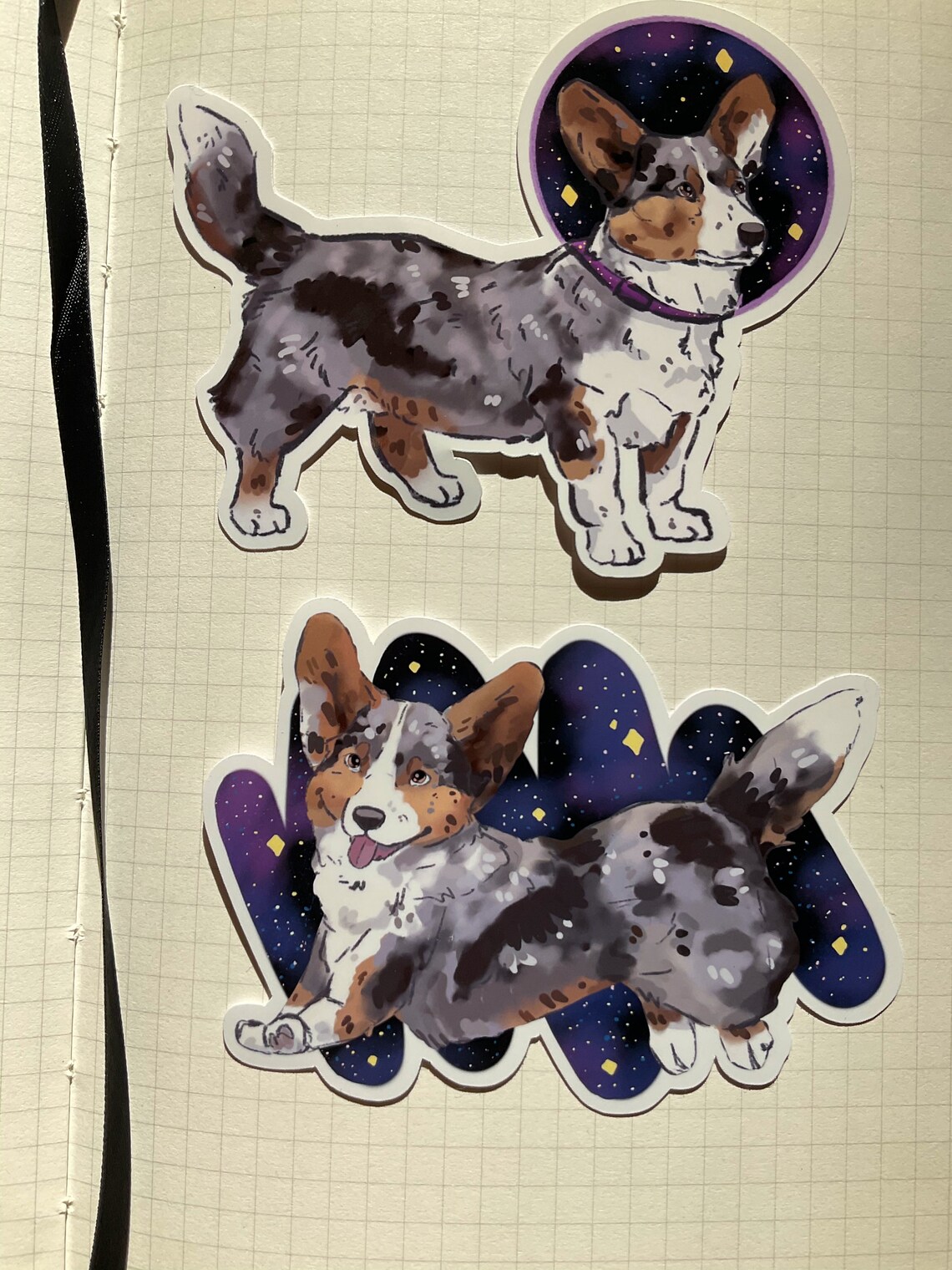 Blue Merle Space Corgi Stickers Pack VINYL | Etsy