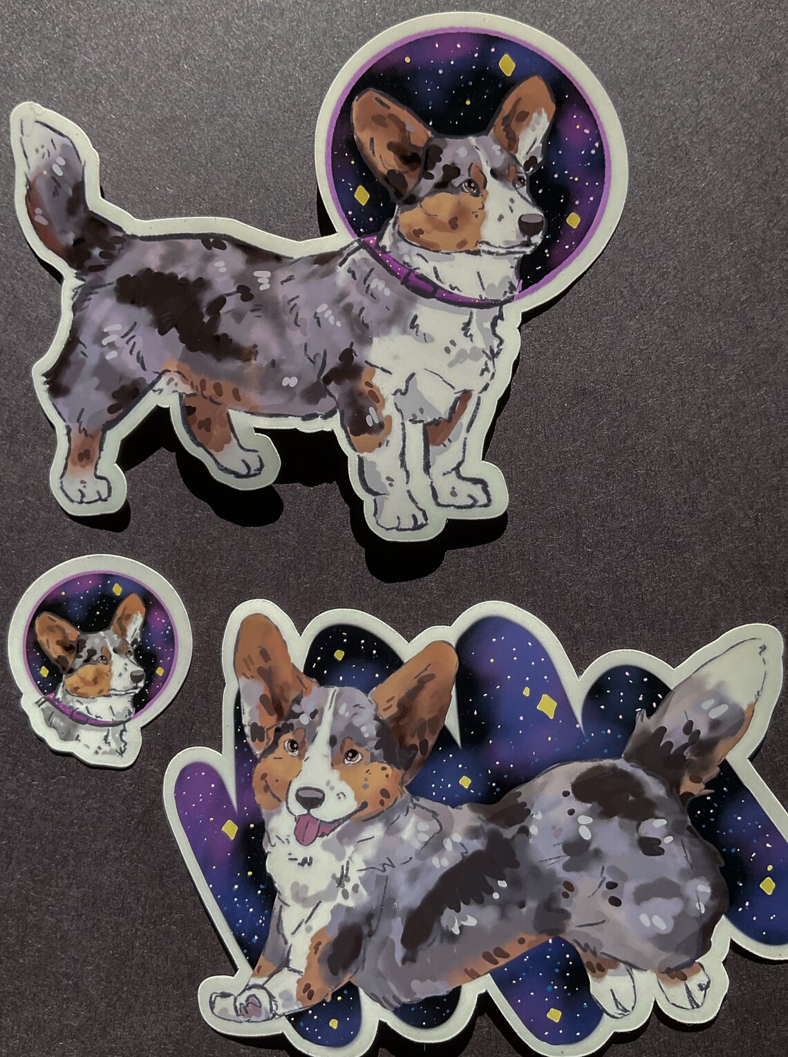 Blue Merle Space Corgi Stickers Pack VINYL | Etsy