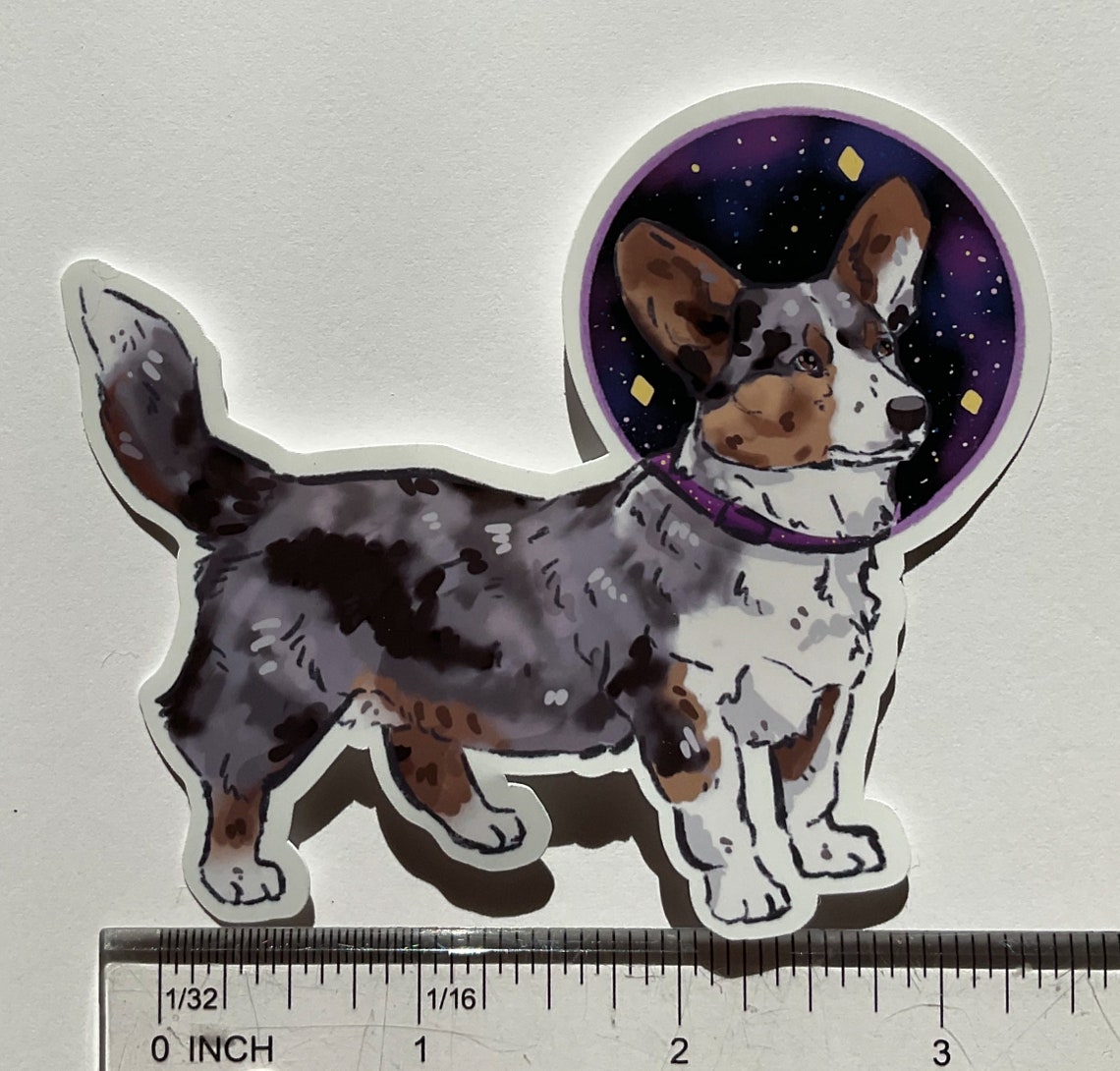 Blue Merle Space Corgi Stickers Pack VINYL | Etsy
