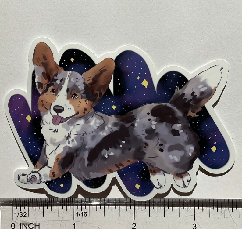 Blue Merle Space Corgi Stickers Pack VINYL | Etsy