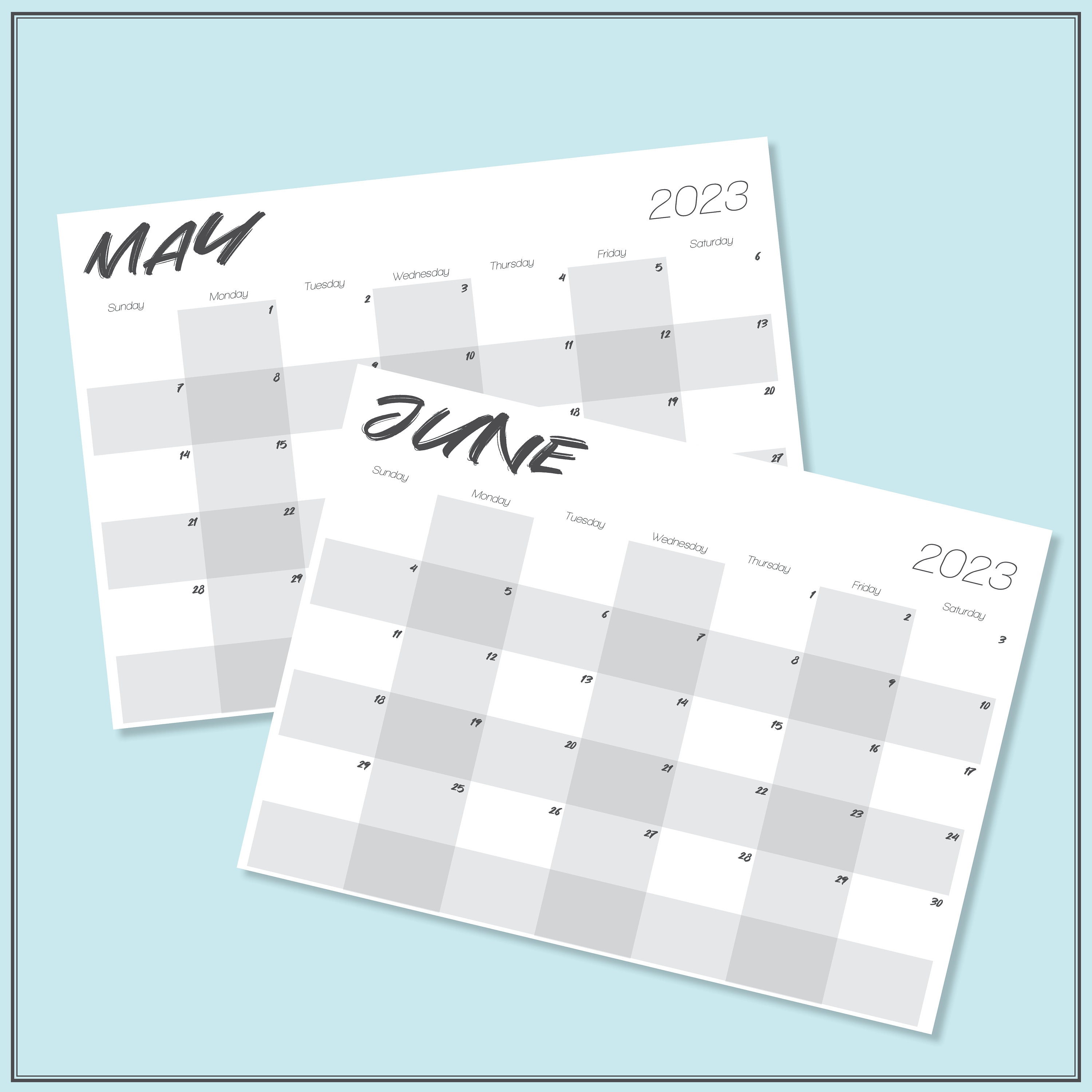 Printable Digital Calendar 2023 Download PDF Calm and Cool - Etsy