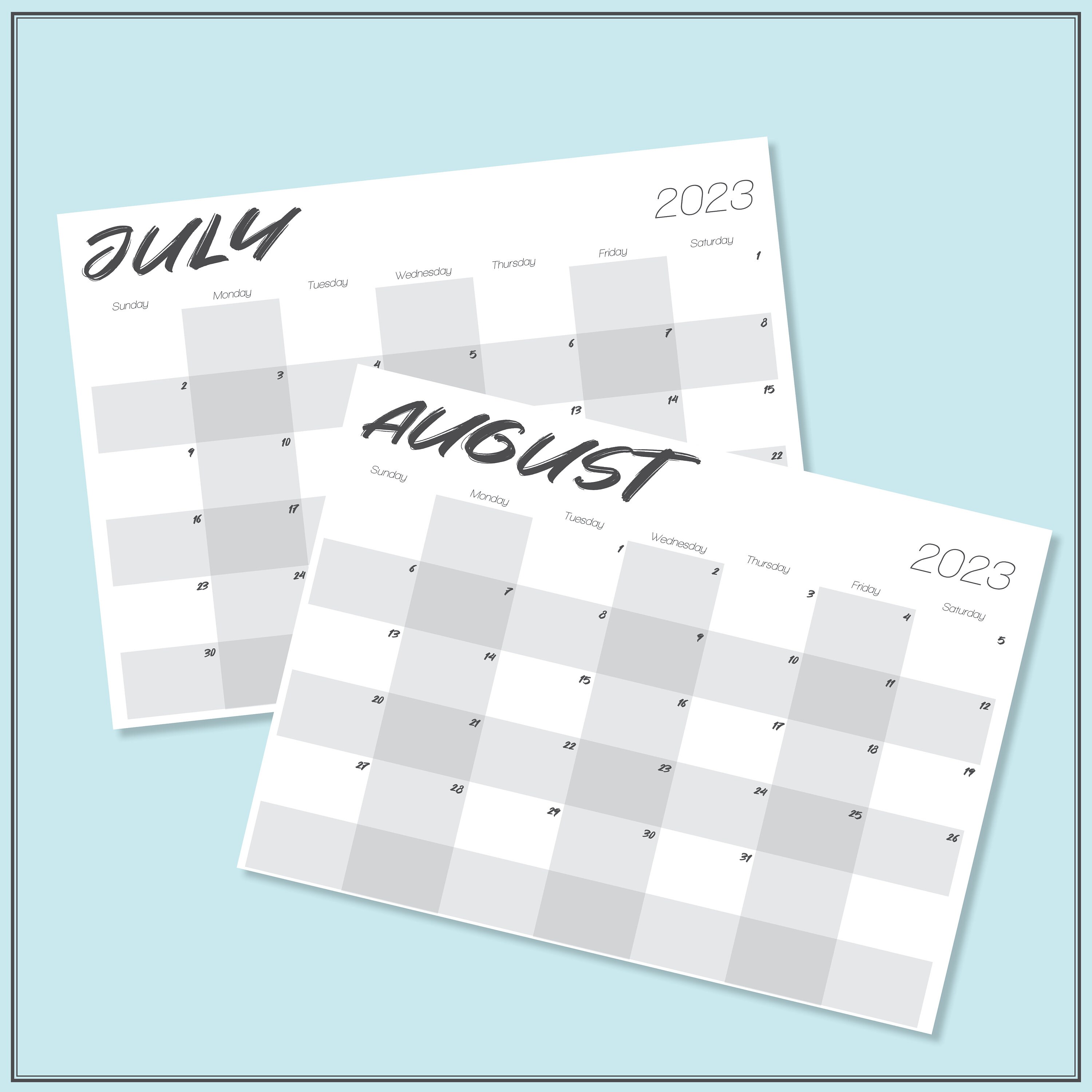 Printable Digital Calendar 2023 Download PDF Calm and Cool - Etsy