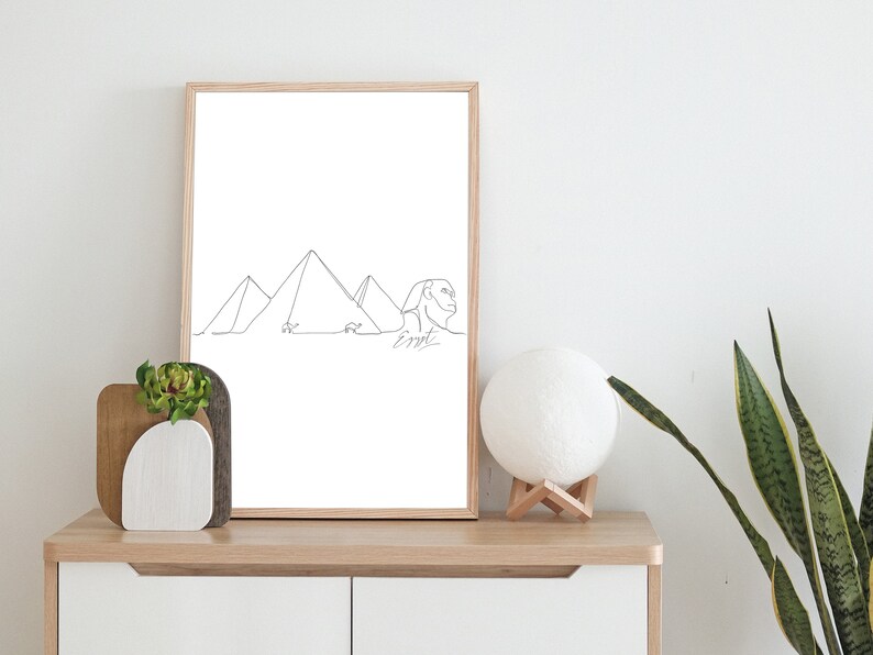 Egypt Line Art Print Egypt Cityscape Wall Art - Etsy