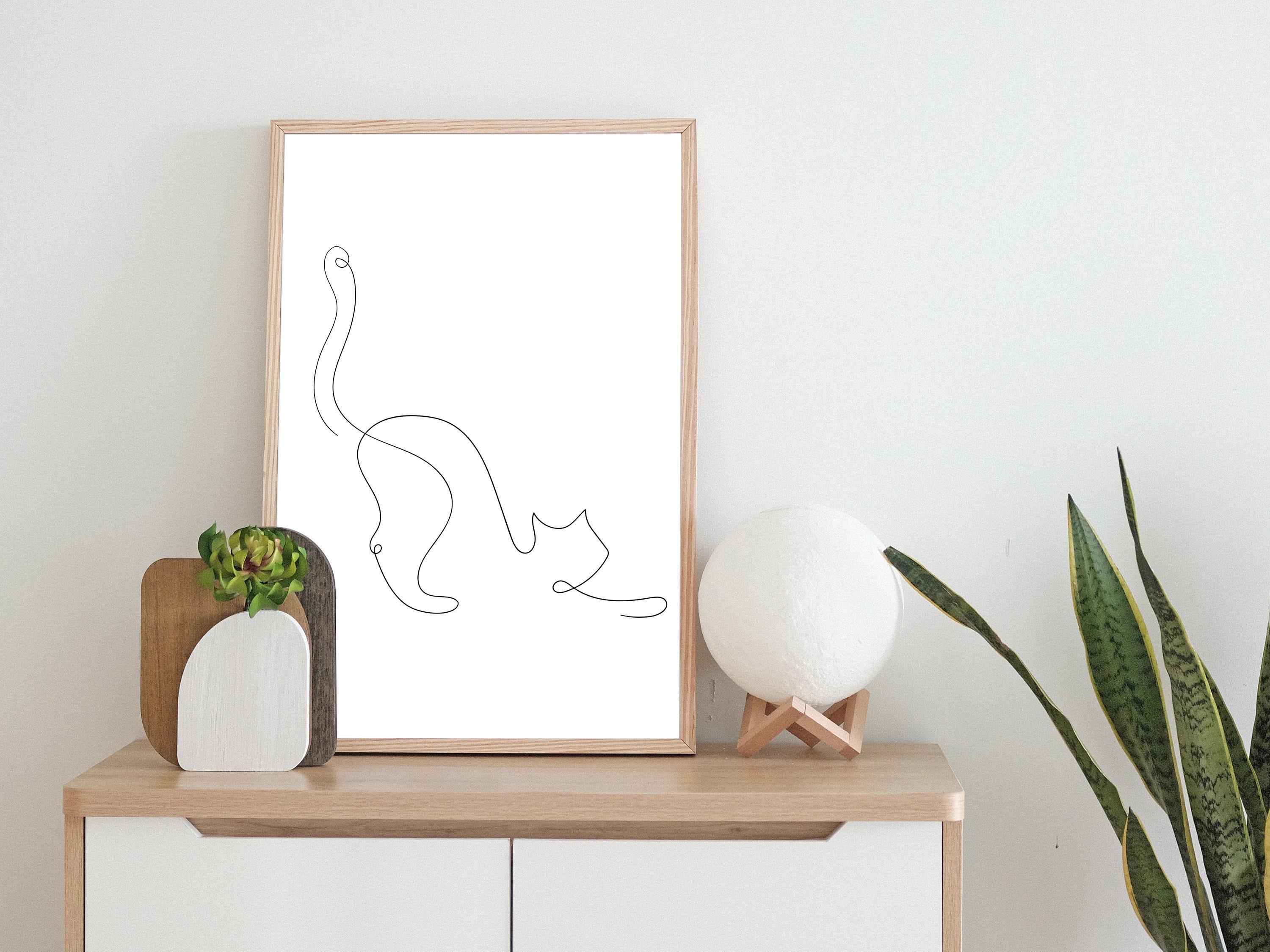 Cat Line Art Print Animal Single Line Drawing - Etsy