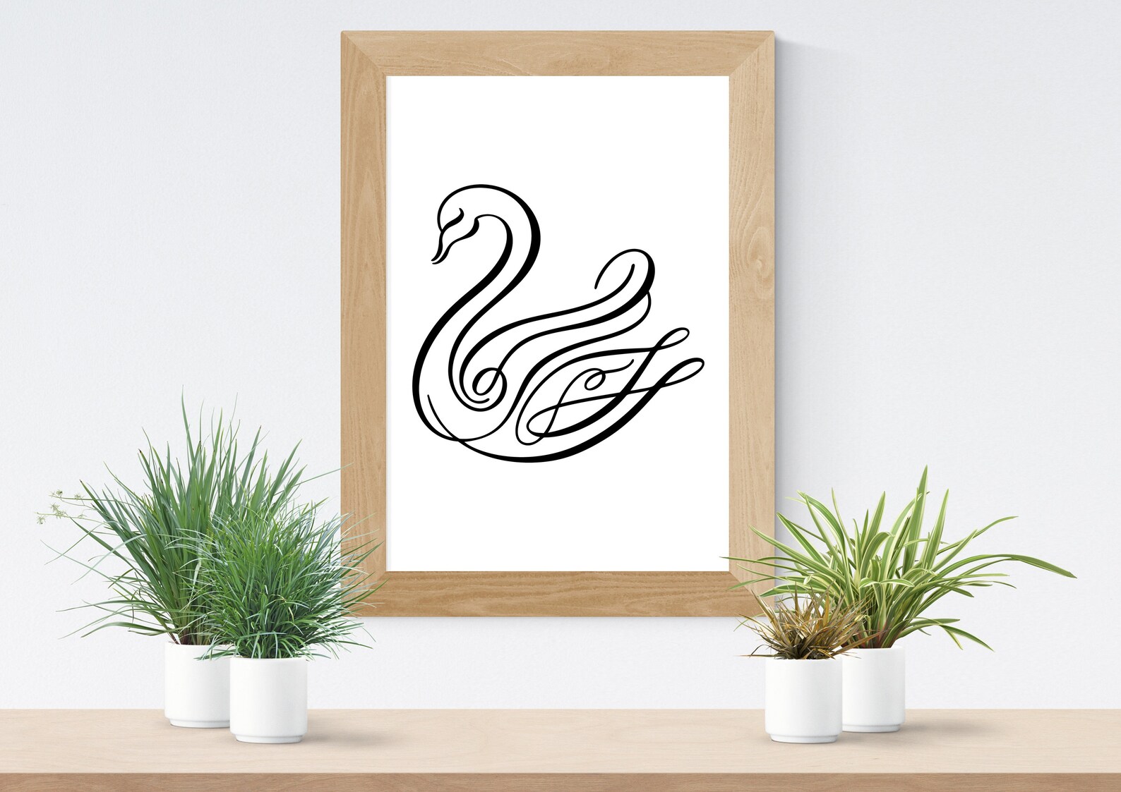 Swan Line Art Print Animal Single Line Drawing - Etsy