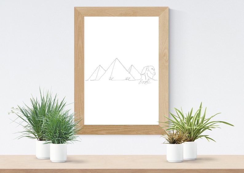 Egypt Line Art Print Egypt Cityscape Wall Art - Etsy