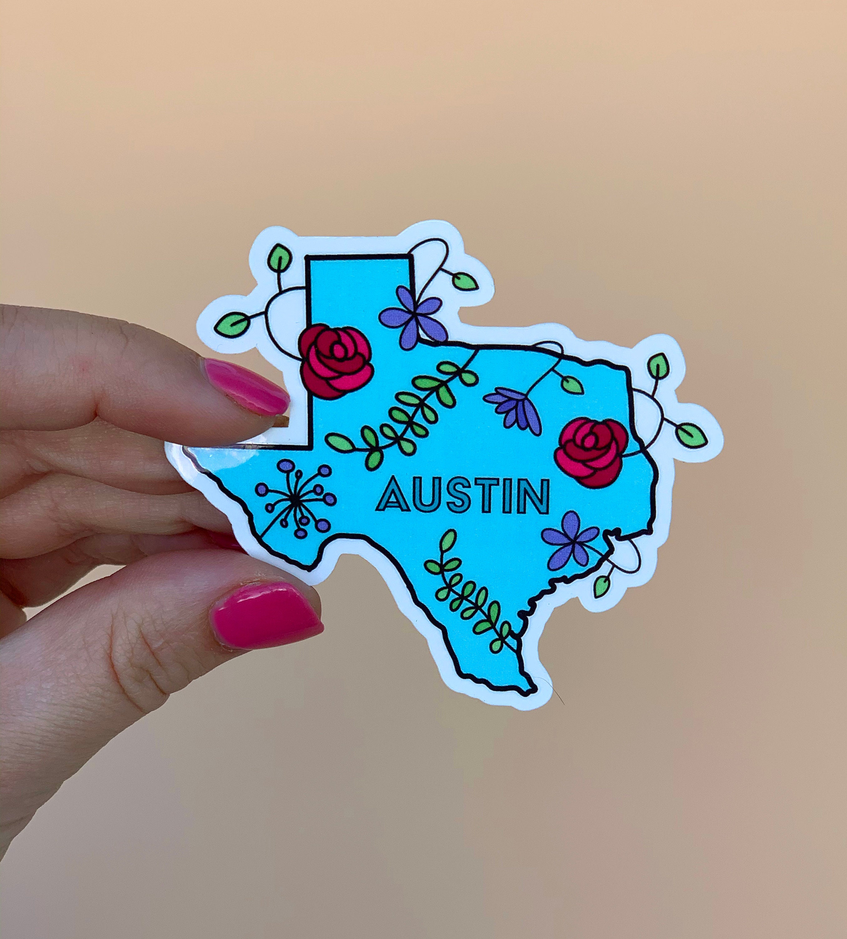 Floral Austin, TX Sticker - Etsy