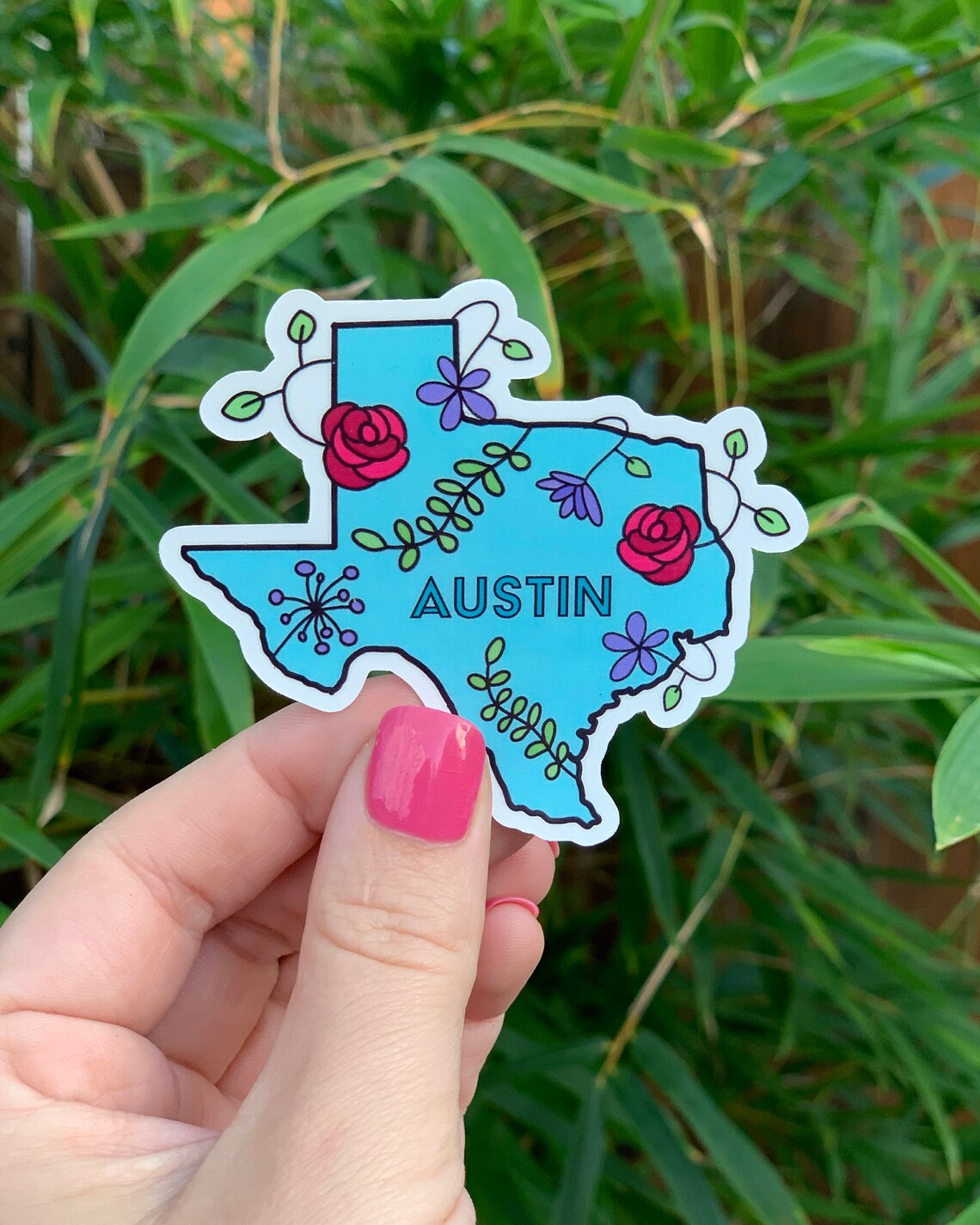 Floral Austin, TX Sticker - Etsy