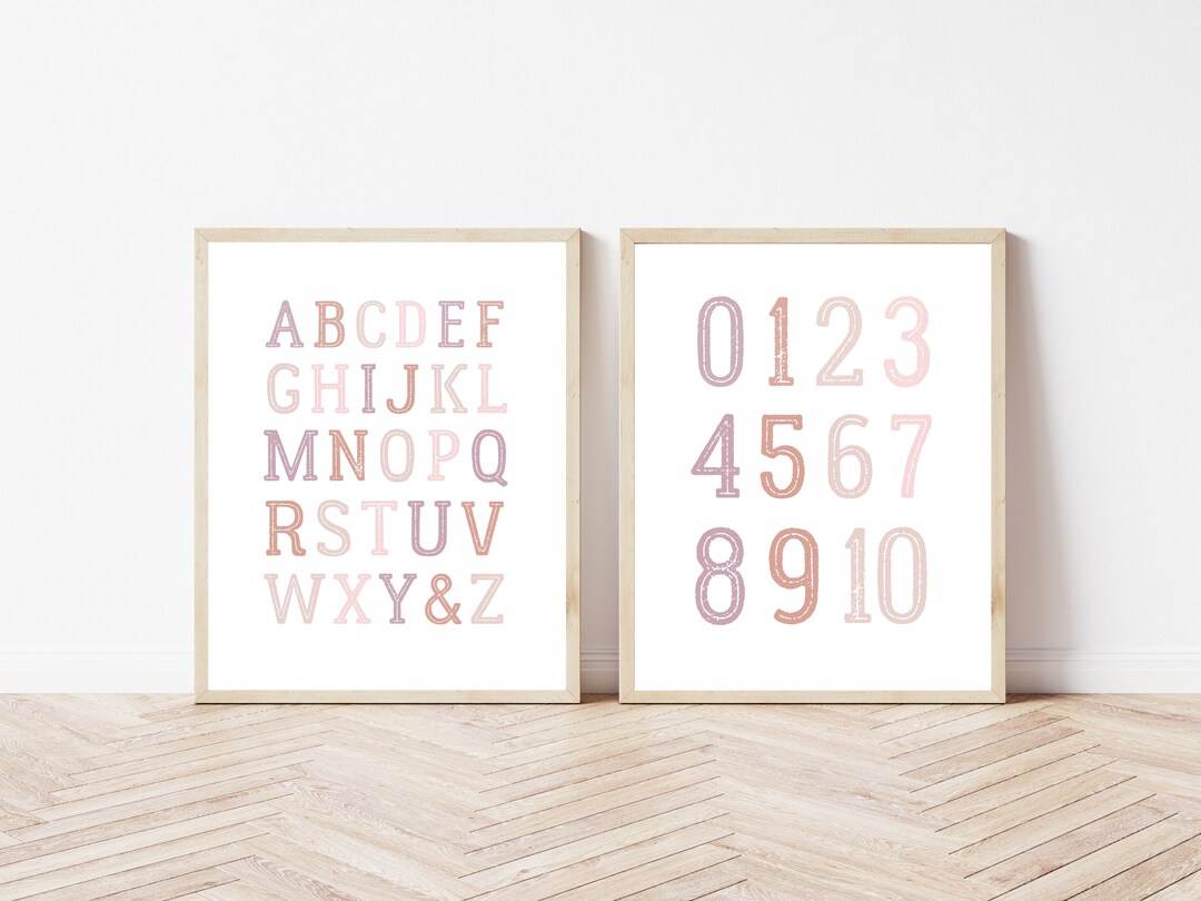 Alphabet & Numbers Block Font Printable | Montessori Decor | ABC 123 ...