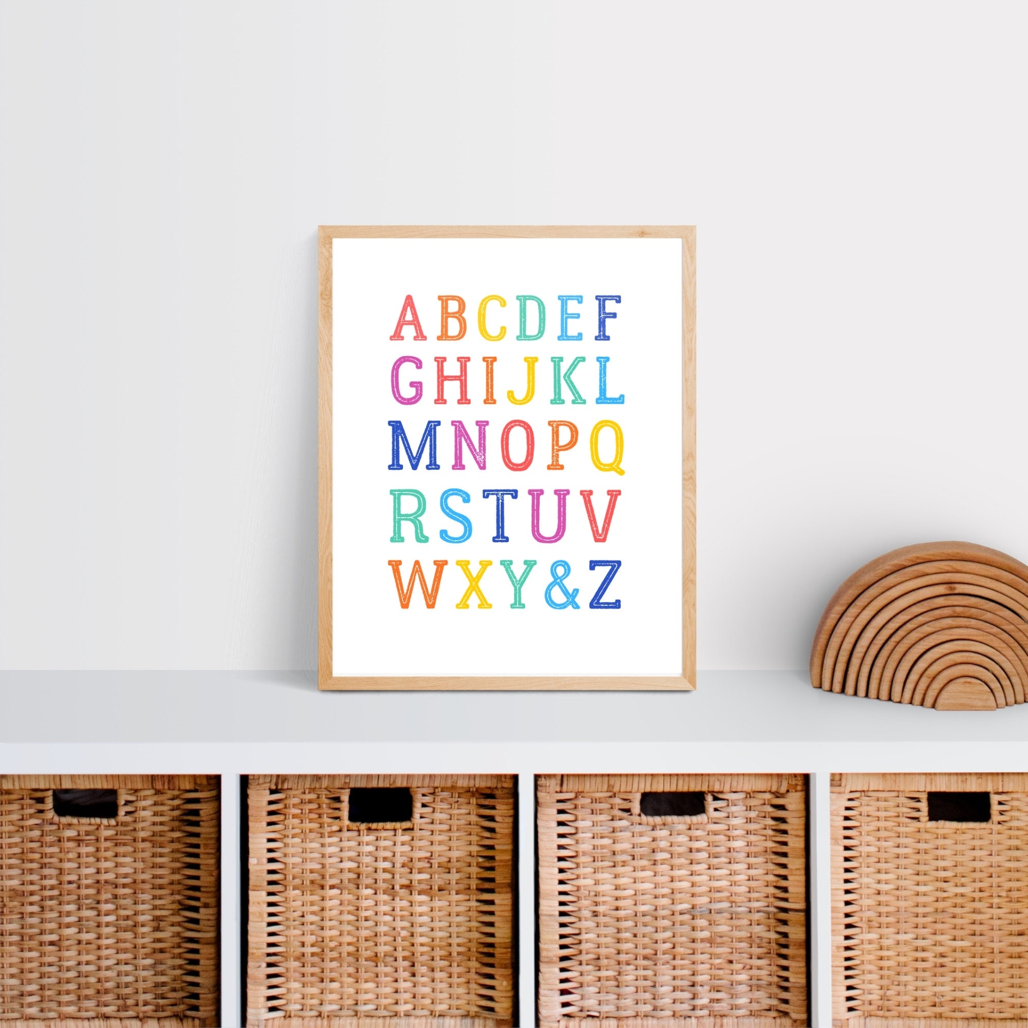 Alphabet & Numbers Block Font Printable Montessori Decor - Etsy