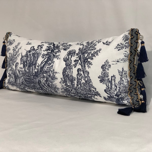 Navy Toile Pillows - Etsy