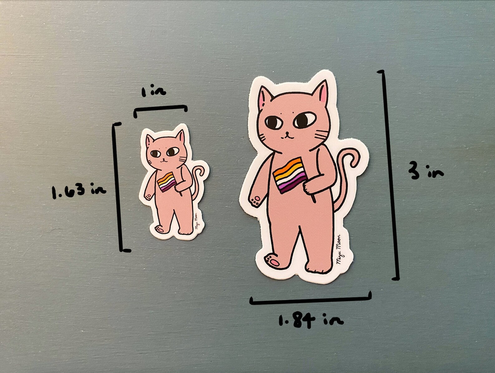 Lesbian Pride Flag Cat Vinyl Sticker | Etsy