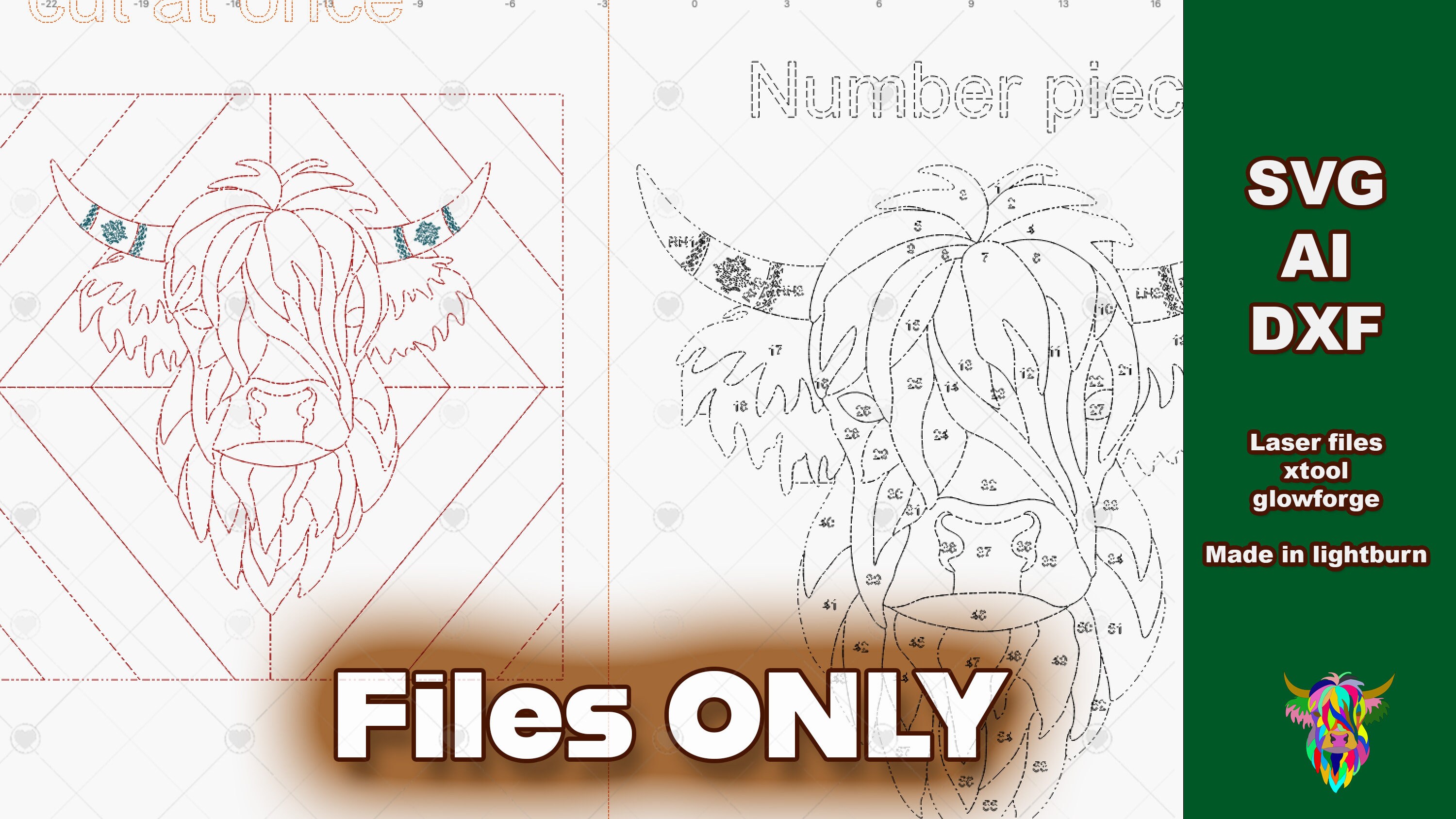 Highland Cow Laser Cut File Wall Hanging Tabletop Laser Engraving SVG ...