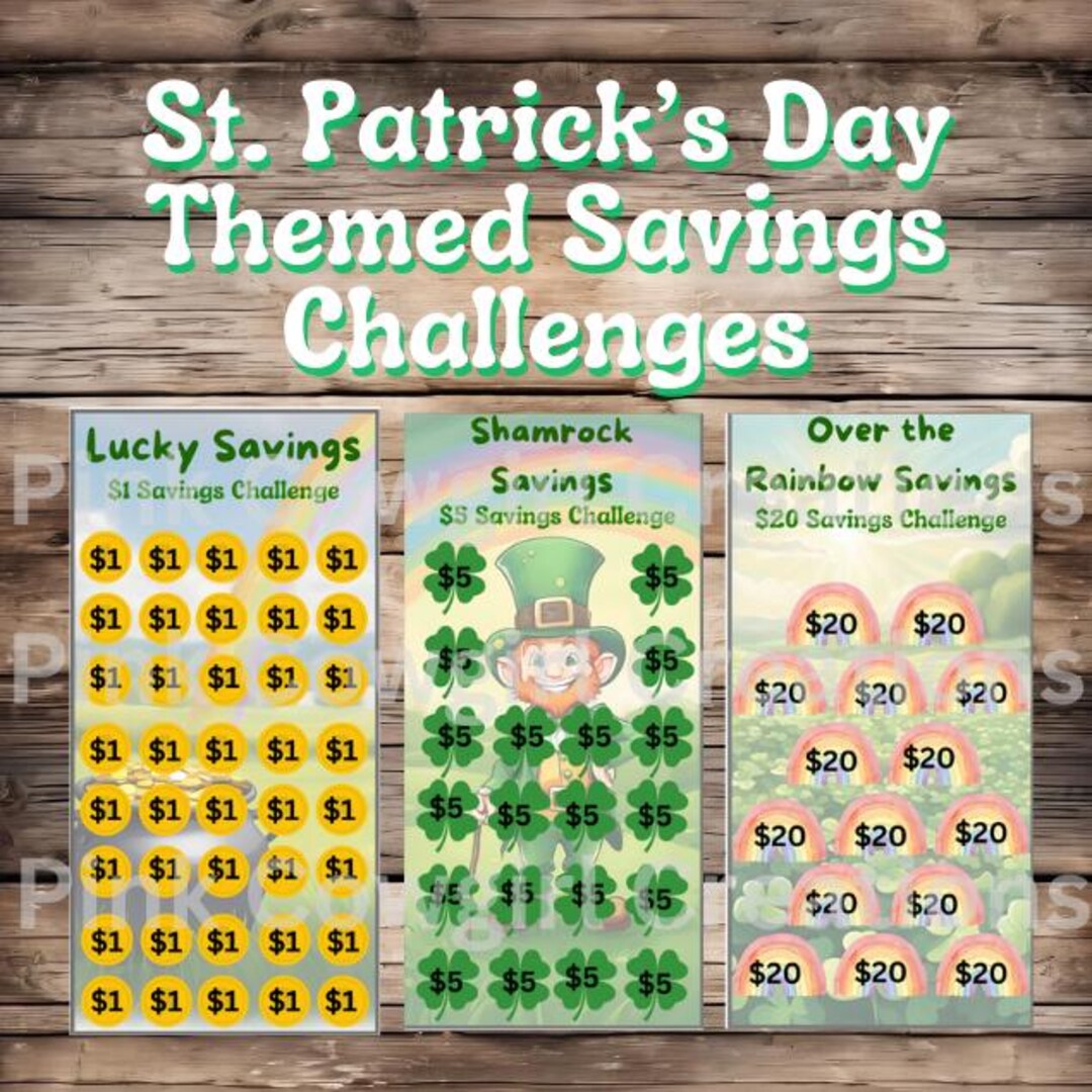 St. Patrick’s Day Savings Challenge Bundle | 1 Dollar, 5 Dollar, 20 ...