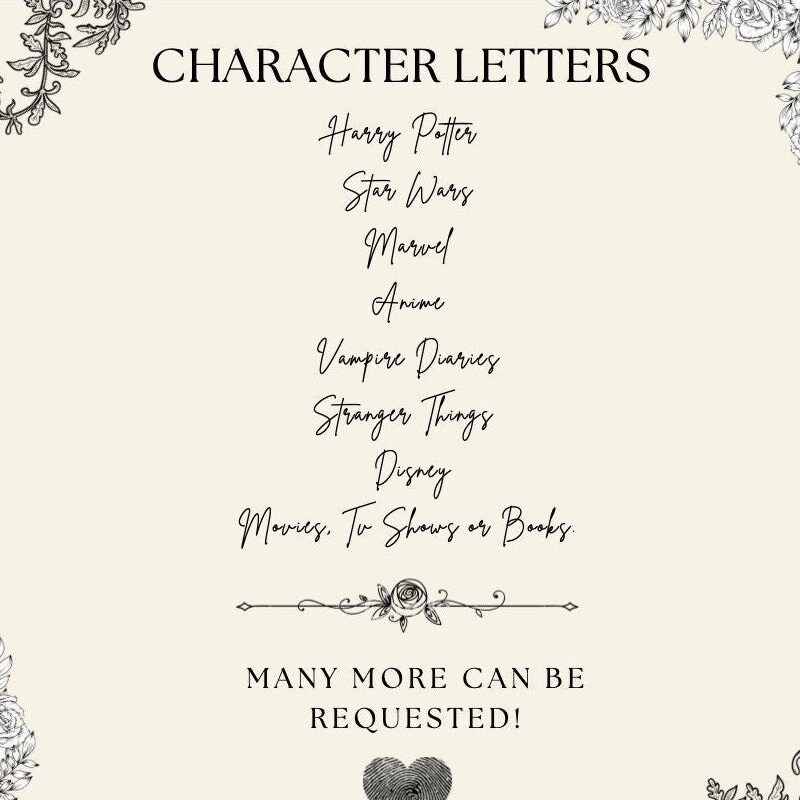 Character Letters - Etsy