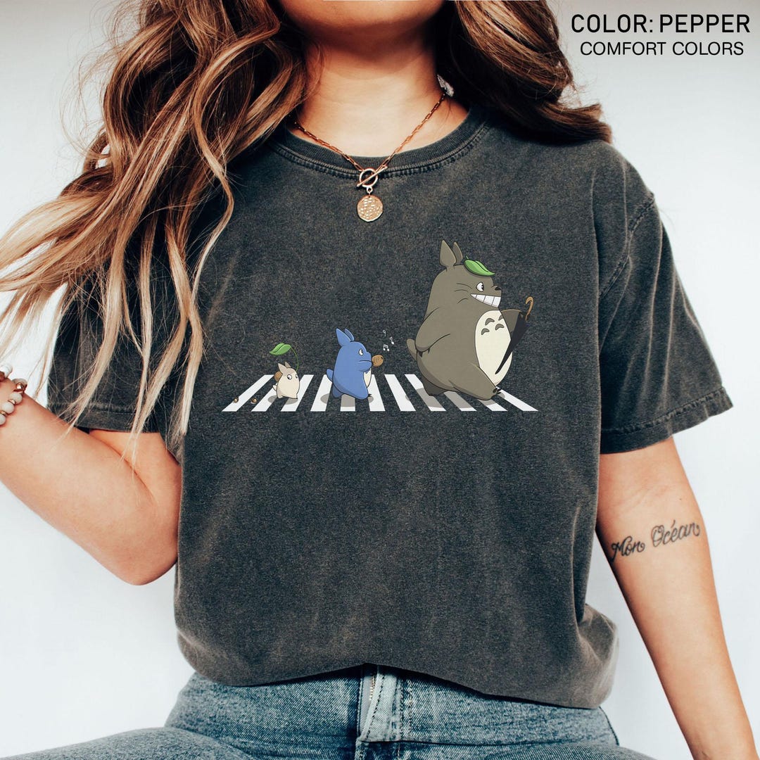 Funny Totoro Abbey Road Comfort Colors Shirt, My Neighbor Totoro T ...