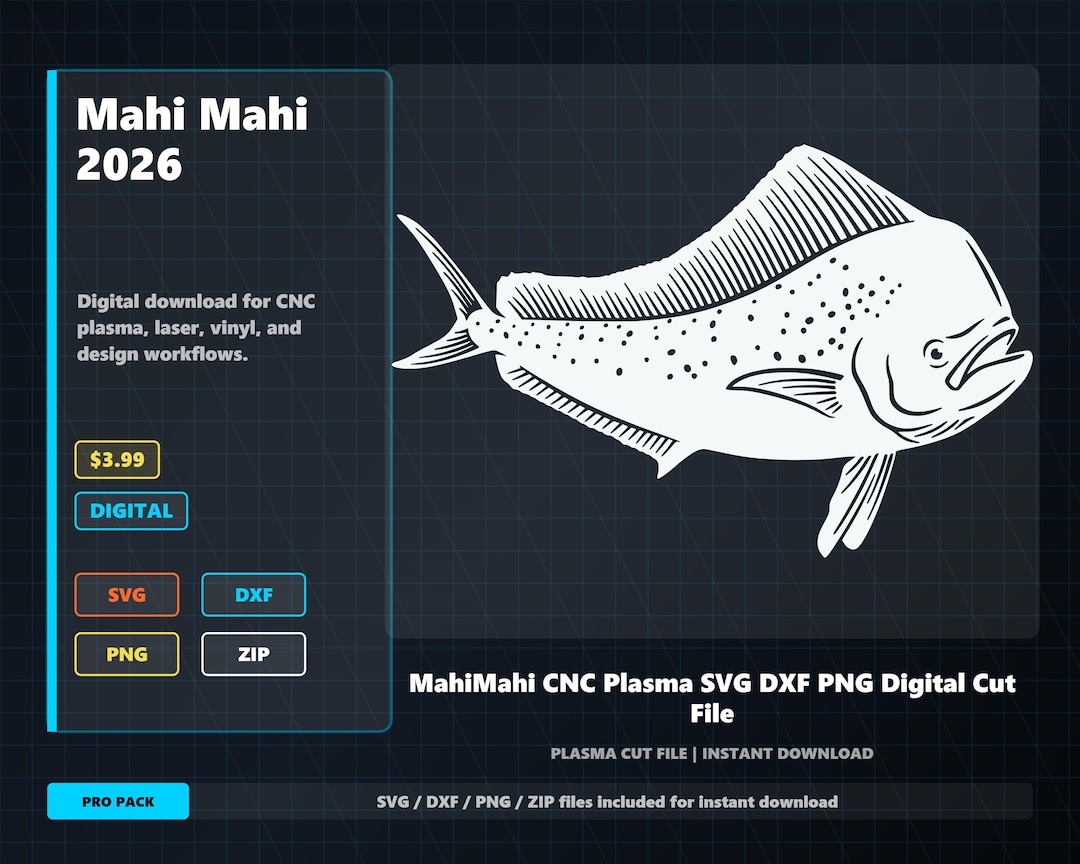 MahiMahi 2026 CNC Plasma SVG DXF png fichier de coupe numérique - Etsy ...