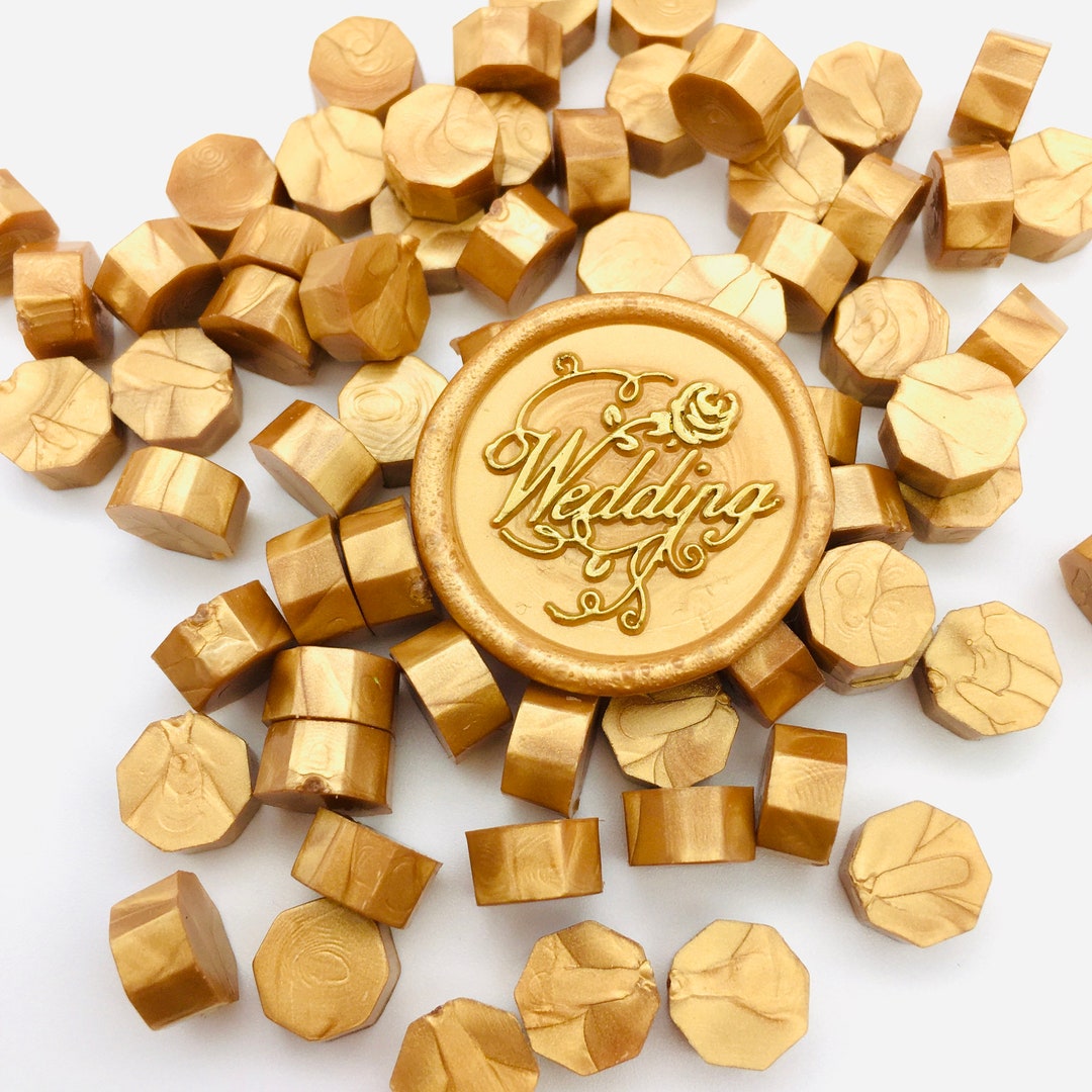 Noble Gold Metallic Sealing Wax Beads for Invitations Envelopes ...
