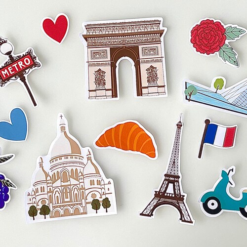 Paris Sticker Pack / Glossy Stickers | Etsy New Zealand
