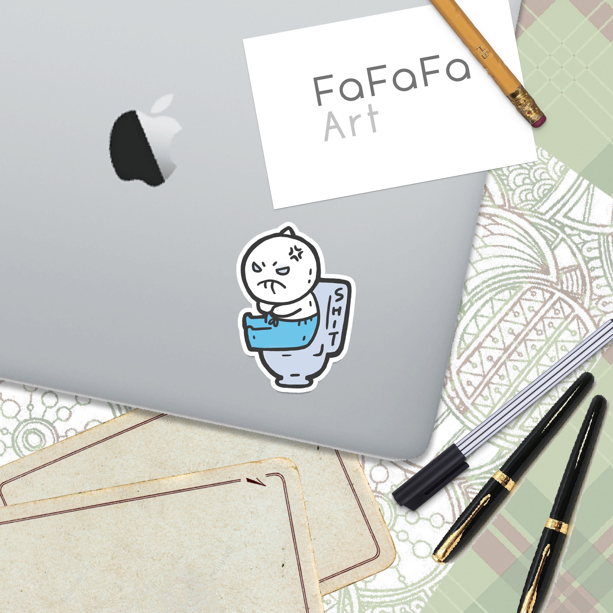 Let the Shit Go Sitting Toilet Decals & Skins Laptop and More Deco ...