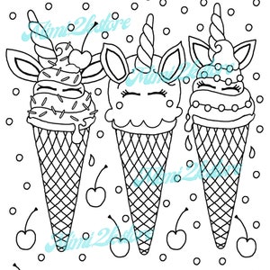 Summer Fun- Ice Cream- Pool Party - Coloring Pages- Instant Download ...