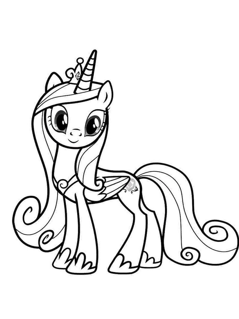 Pretty Unicorn and Pony Themed Printable Digital Coloring Pages for ...