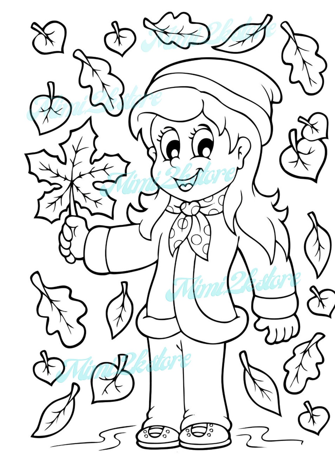 Autumn/ Fall Themed Printable Coloring Pages - Etsy
