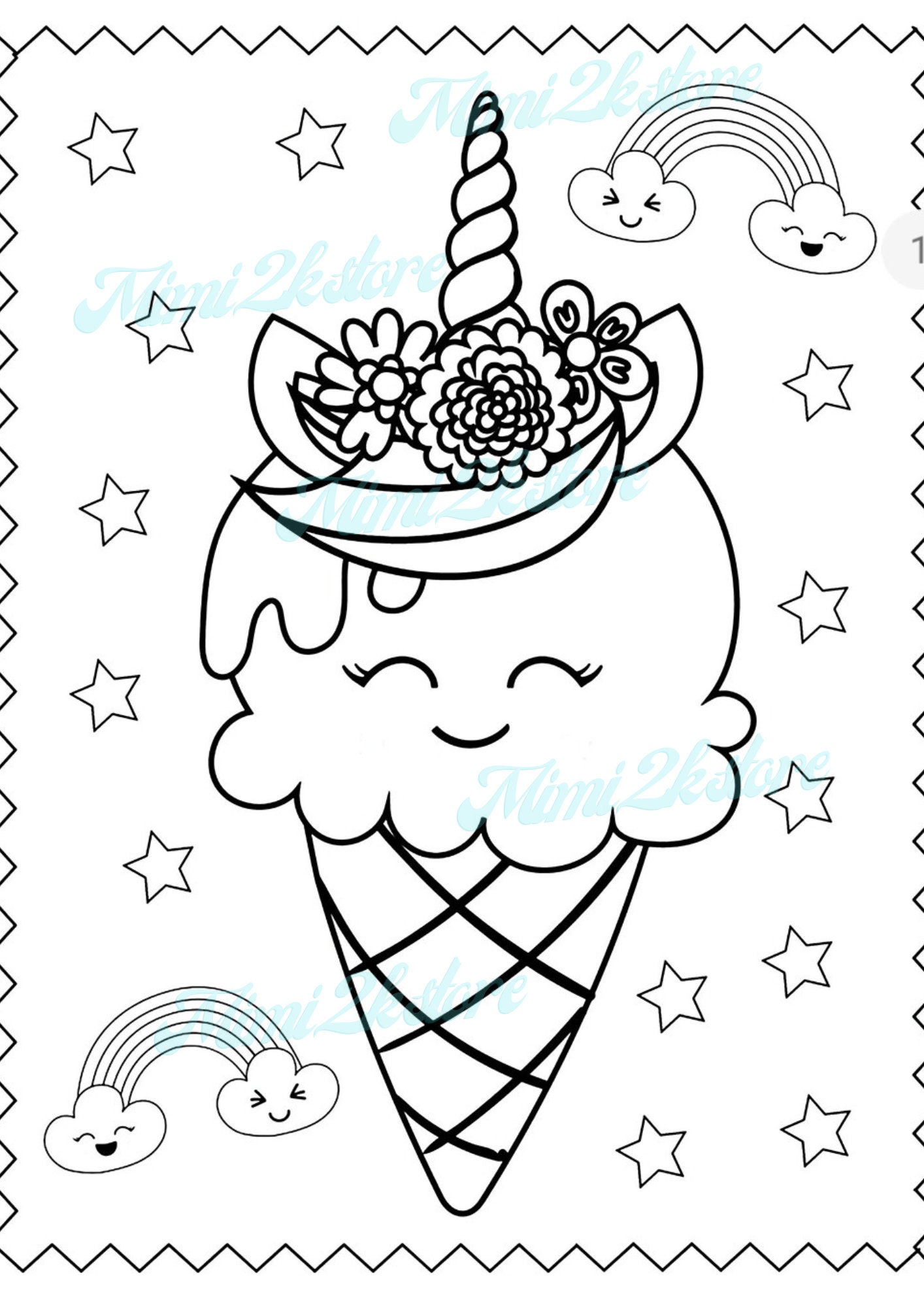 Summer Fun- Ice Cream- Pool Party - Coloring Pages- Instant Download ...