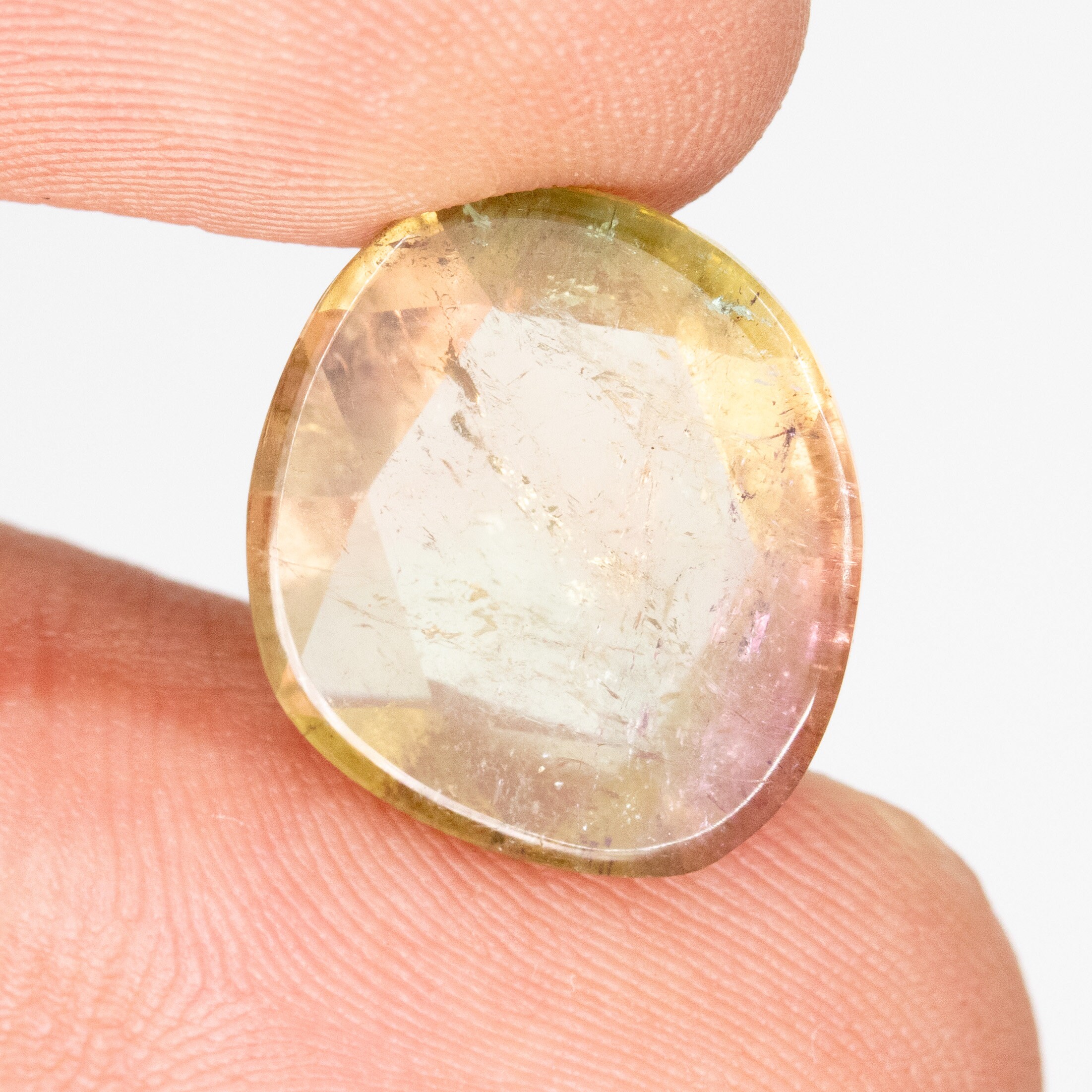 10.25 Ct Natural Tri Color Watermelon Rose Cut Tourmaline From Brazil ...