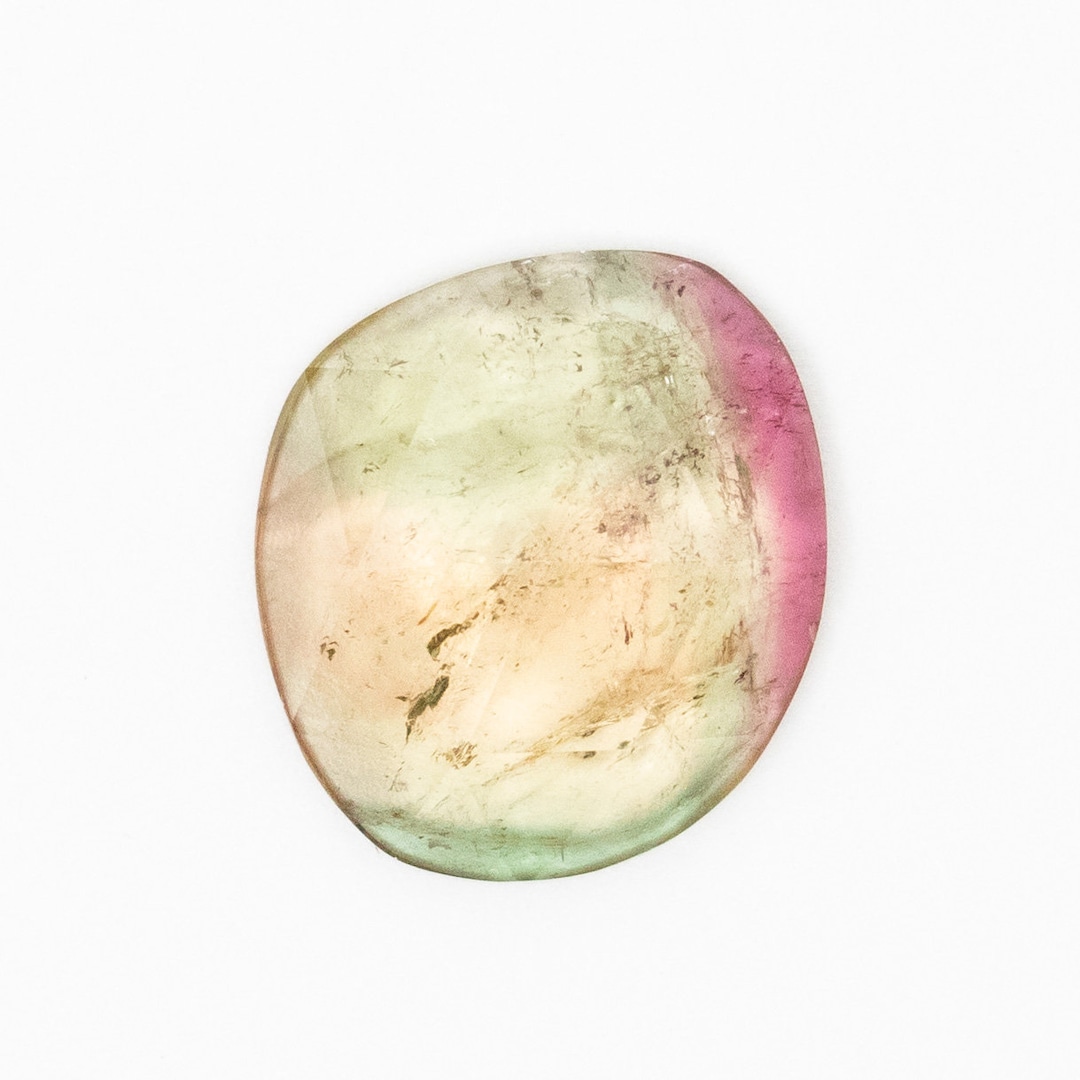 10.25 Ct Natural Tri Color Watermelon Rose Cut Tourmaline From Brazil ...