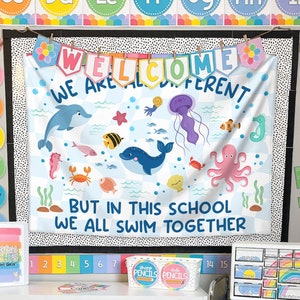 Teacher Classroom Tapestry, We Are Different, Teacher Gifts, Ocean ...