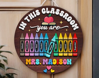 Personalized Teacher Door Hanger, Teacher Gift, SPED Classroom Sign ...