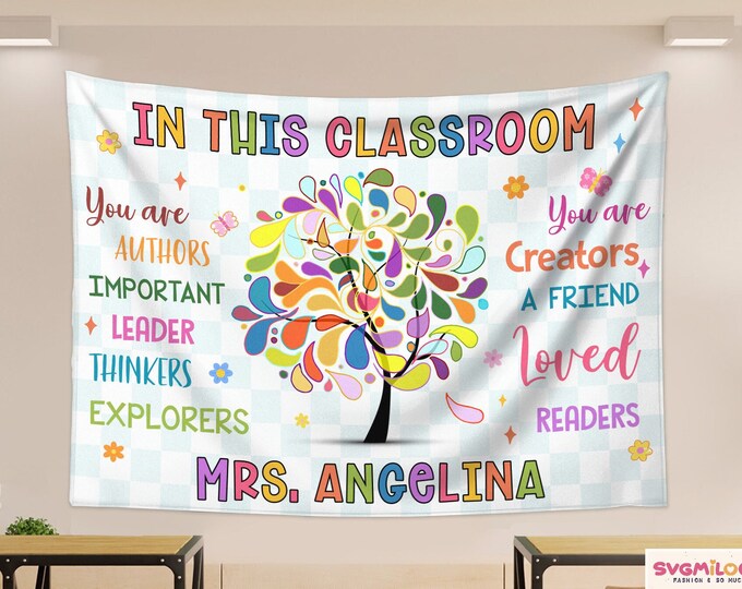 Classroom Decor, Composition Notebook Theme, Custom Classroom Tapestry ...