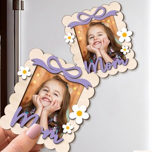 Daisy Fridge Photo Magnet, Mother's Day Gift for Mom, Custom Kids Photo ...