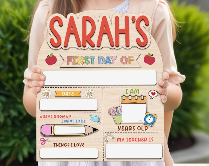 Personalized First Day of School Sign. Custom Last Day of School Sign ...