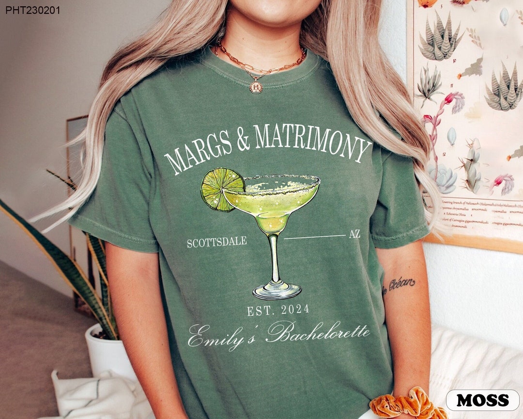 Margs and Matrimony Bachelorette Shirts, Custom Bachelorette Party ...