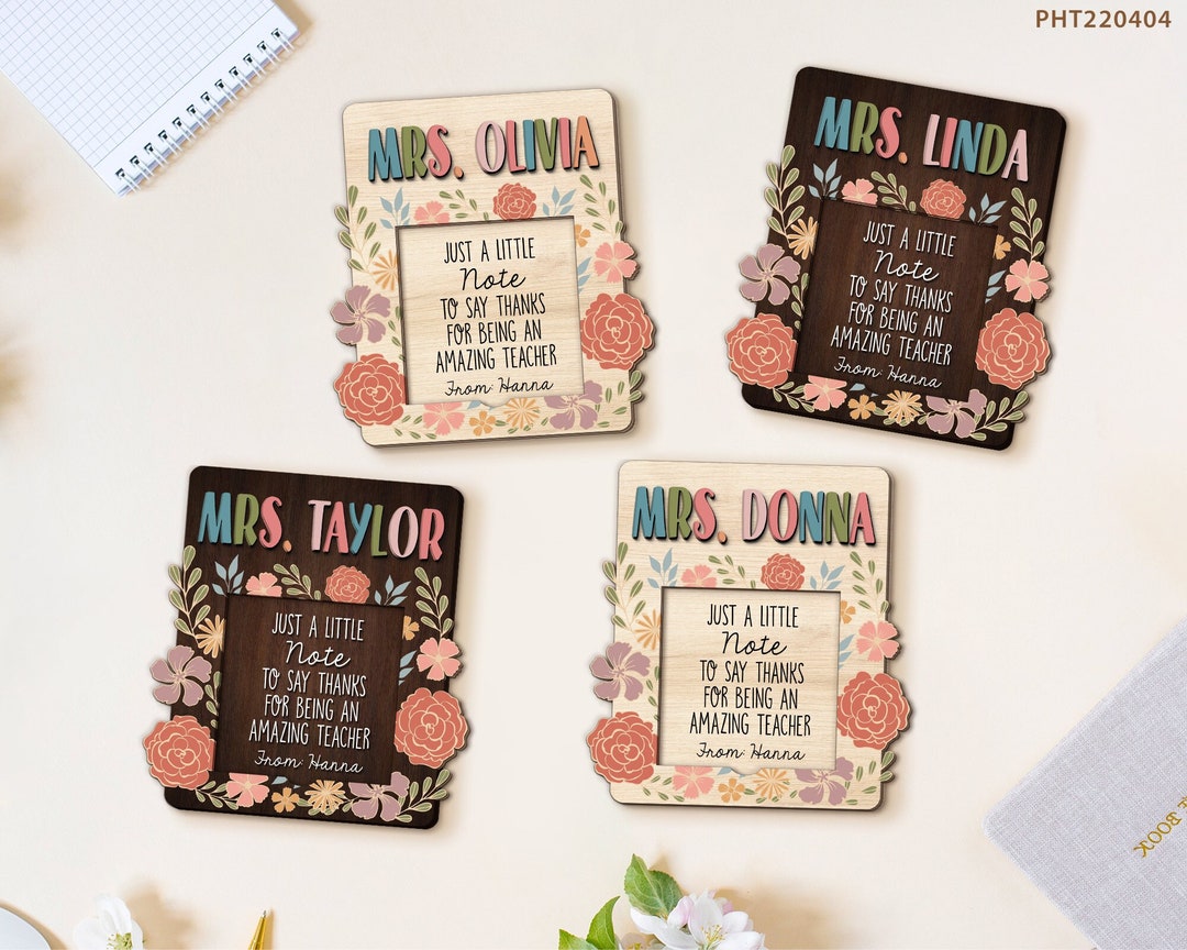 Teacher Appreciation Gift, Personalized Teacher Sticky Note Holder ...